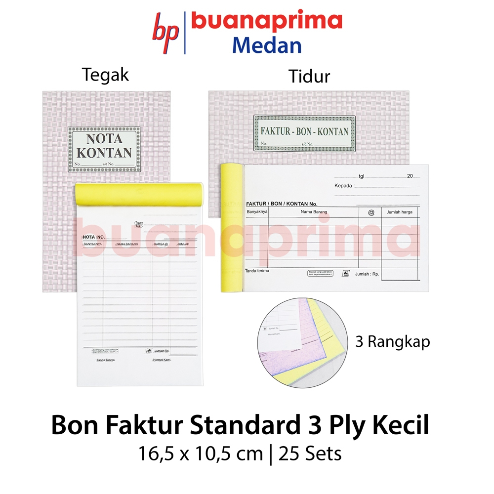 Jual Bon Faktur 3 PLY KECIL STANDARD Per Pcs Tegak Tidur Buku Nota ...