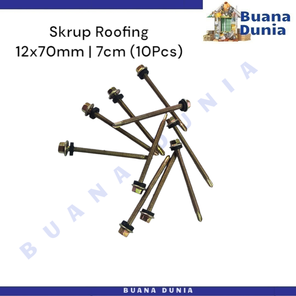 Jual Skrup Roofing 12x70mm | SKRUP | Baut Roofing 7CM | Sekrup Baja ...