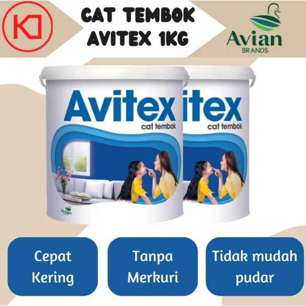 Jual CAT TEMBOK AVITEX 1KG DINDING ATAP PLAFON GYPSUM ETERNIT PAPAN ...