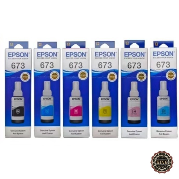 Jual TINTA EPSON 673 ORIGINAL 1 SET/ 6PCS FOR PRINTER L800 L805 L850 L1800 | Shopee Indonesia