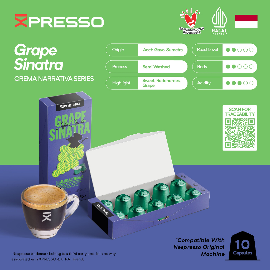Jual XPRESSO Kopi Kapsul - Sumatra Grape Sinatra - Nespresso Coffee ...