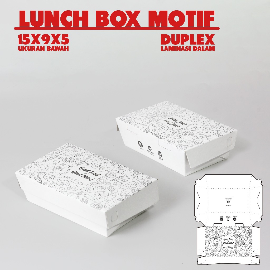 Jual Paper Lunch Box Motif GFGM Bahan Duplex 350 gsm FULL LAMINASI ...