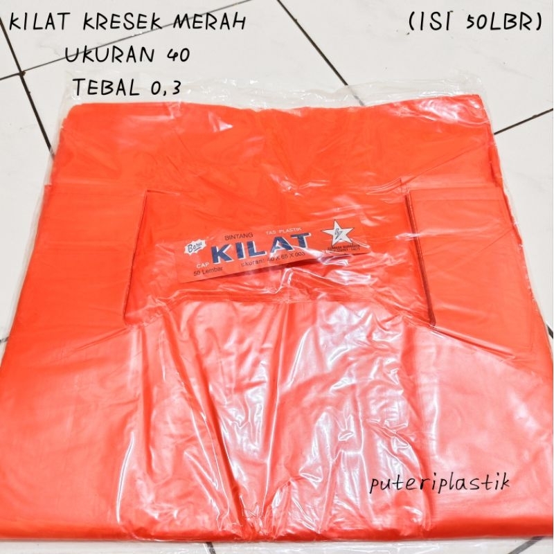 Jual BINTANG KILAT Kantong Kresek Merah Jumbo Ukuran 40 Tebal (ISI ...
