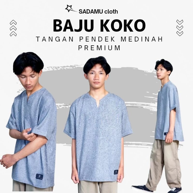 Jual Sadamu Cloth | Baju Koko Lengan Pendek Medina Standar Pria Dewasa ...