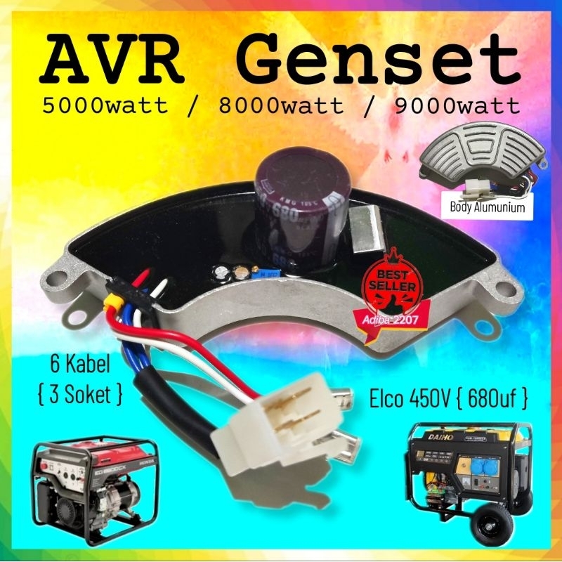 Jual AVR mesin genset 6500watt 7000watt 9000watt / AVR oval sabit alumunium generator 5kw 6kw ...