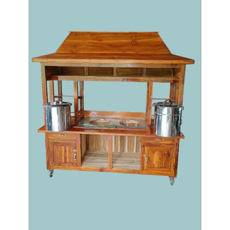 Jual gerobak mie ayam bakso joglo dua dandang roda troli free ongkir ...