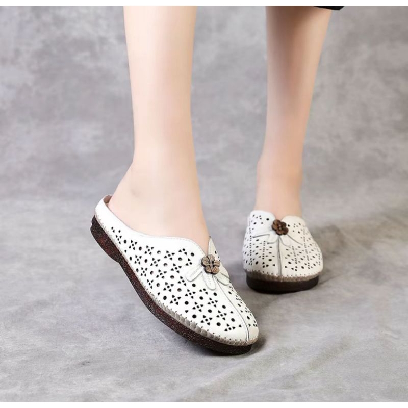 Jual Zyla sepatu wanita Korean style kekinian flat murah putih coklat ...