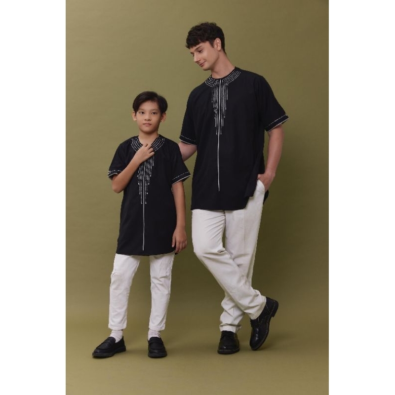 Jual AL-ACHWAN QAF BLACK BAJU KOKO COUPLE AYAH & ANAK ALACHWAN KIDS ...