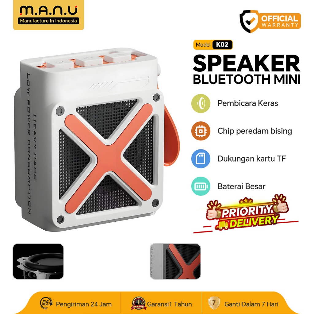 Jual 【DISKON 70%+GRATIS ONGKIR!!】MANU K02 Speaker Bluetooth Mini 5W ...