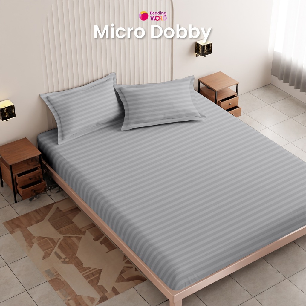 Jual Promo Sprei Set Micro Dobby Salur warna aesthetic / Sprei polos ...