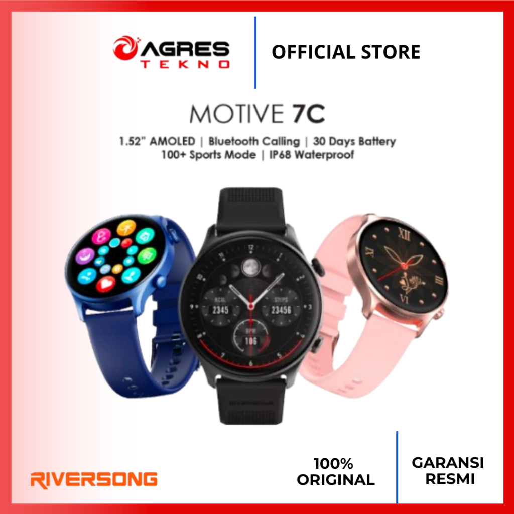 Jual Riversong Motive 7C Smartwatch | Bluetooth Calling | SpO2 Monitor ...