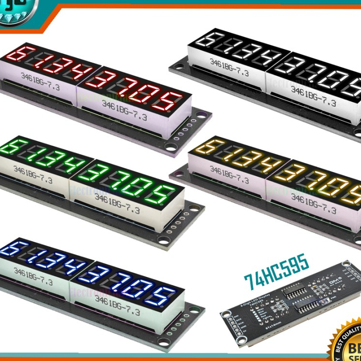 Jual Module Seven Segment 8-Digit 0.36" TM1637 LED 7-Segment Display ...