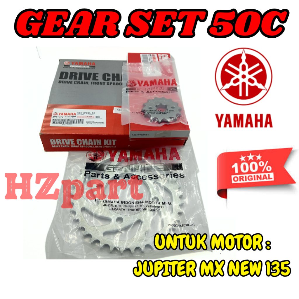 Jual ASLI GEAR SET+RANTAI KODE-50C ORIGINAL ASLI YAMAHA JUPITER MX NEW 135/MX OLD KUALITAS ...