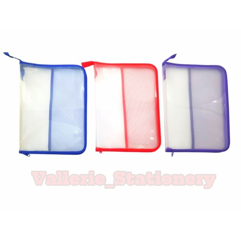 Jual MAP SLETING JALA FOLIO ZIPPER JARING PLASTIK TAS RESLETING F4 ...