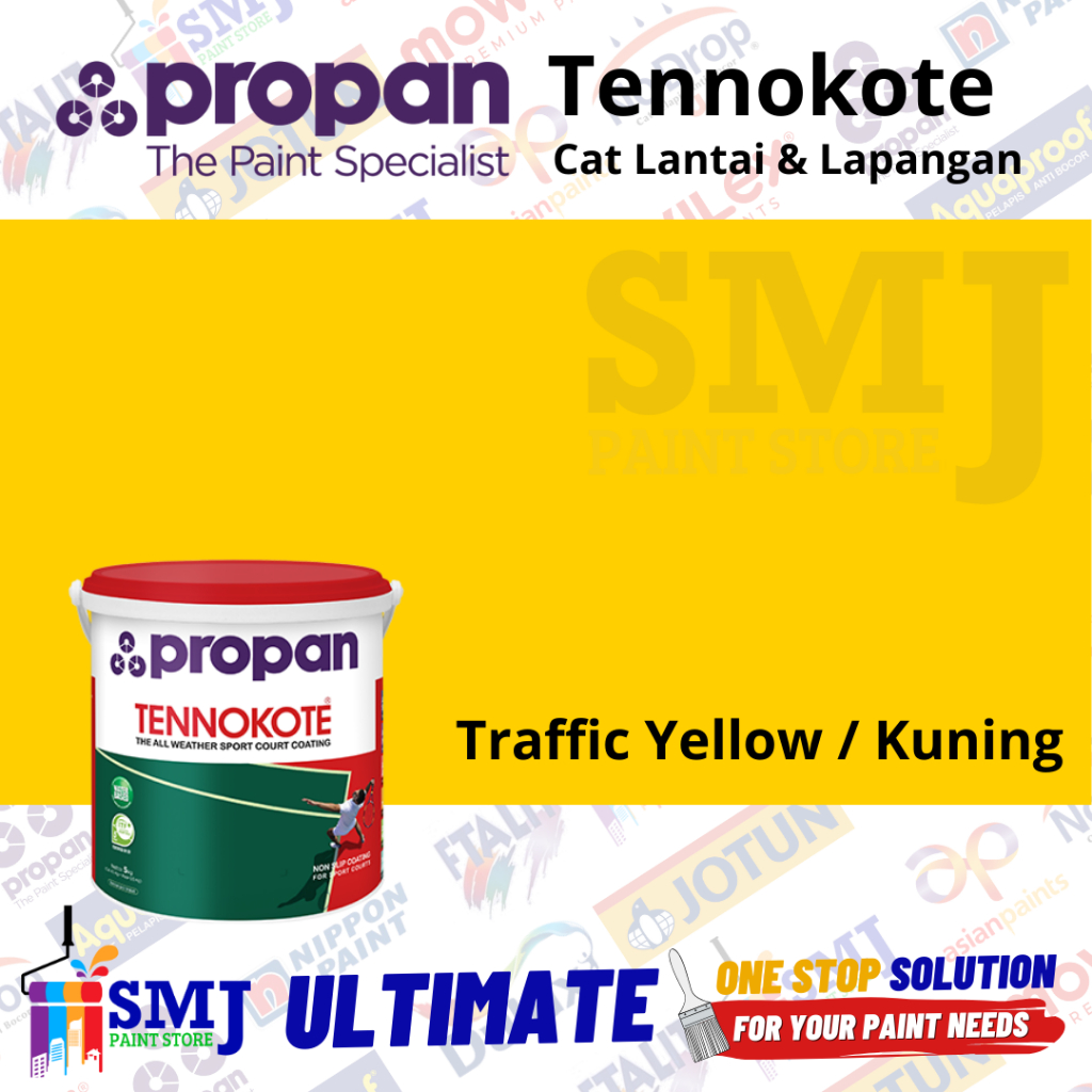 Jual Cat Lapangan Basket Tennis PROPAN TENNOKOTE warna TRAFFIC YELLOW ...