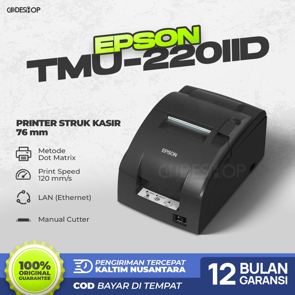 Jual Epson TM-U220IID Printer POS Dot Matrix Cetak Kertas Kasir 76mm ...