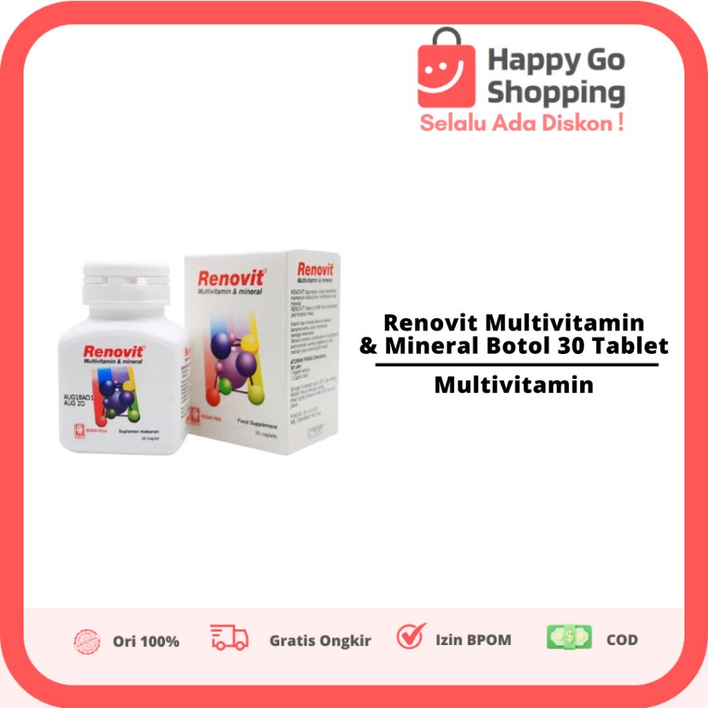 Jual Renovit Multivitamin & Mineral Botol 30 Tablet | Shopee Indonesia