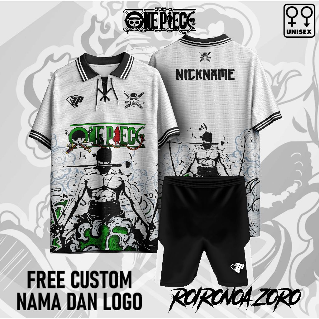 Jual jersey setelan retro one piece rorona zoro kaos one piece jersey ...