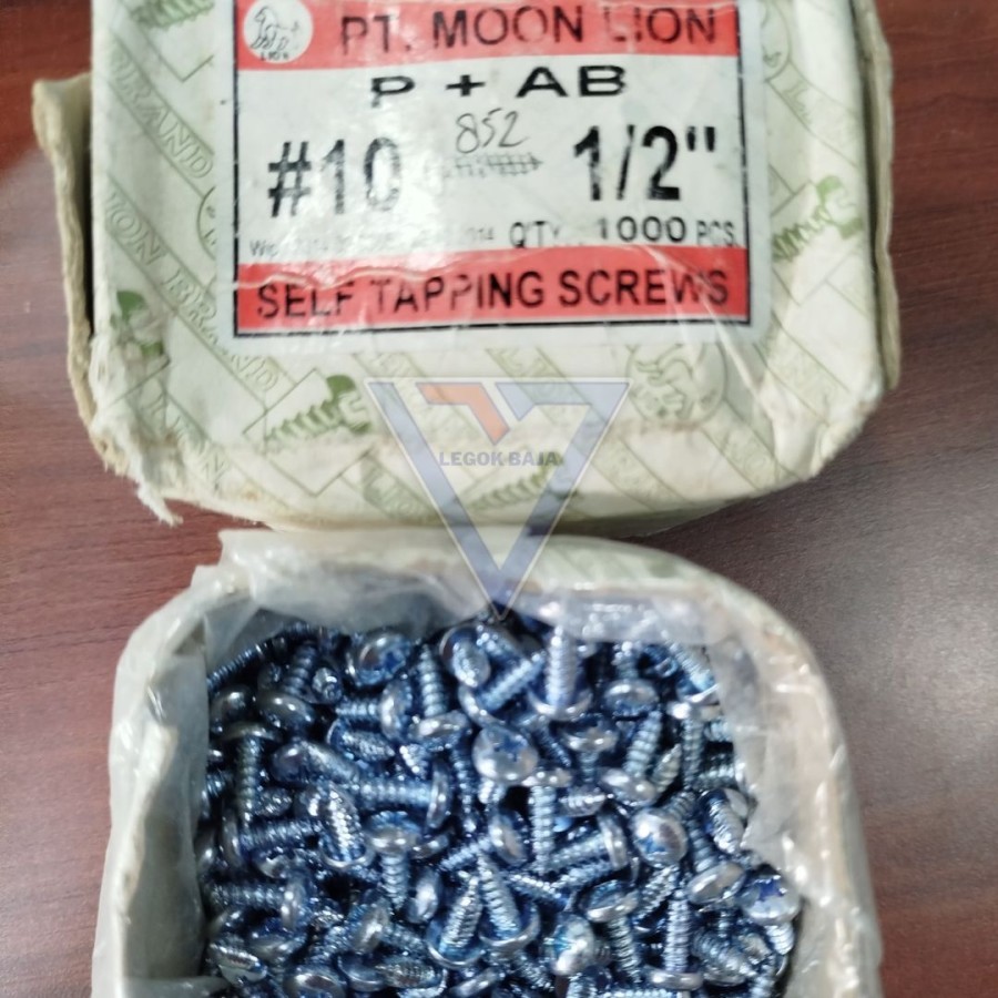 Jual SEKRUP TAPING P+AB DIAMETER #10 MOON LION SKRUP SELF TAPPING SCREW ...