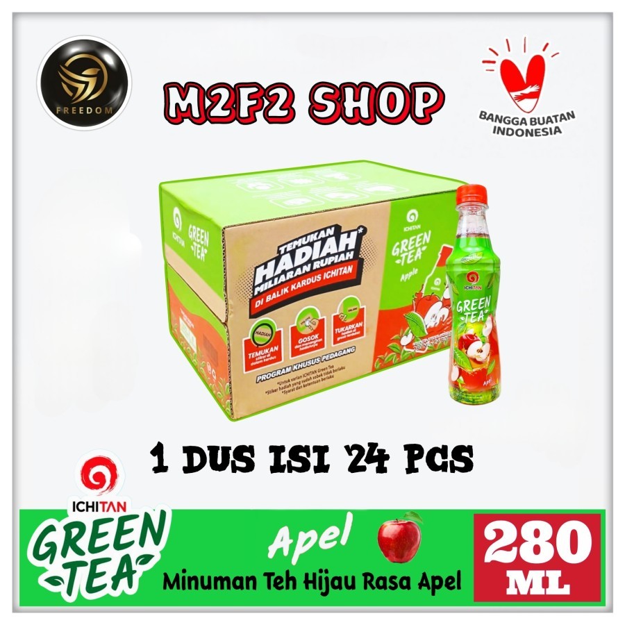 Jual Ichitan Green Tea Apple Flavoured | Teh Hijau Rasa Apel Botol Pet - 280 ml (Kemasan Karton ...