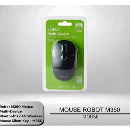 Jual Robot M360 Mouse Multi-Device Bluetooth+2.4G Wireless Mouse Silent ...