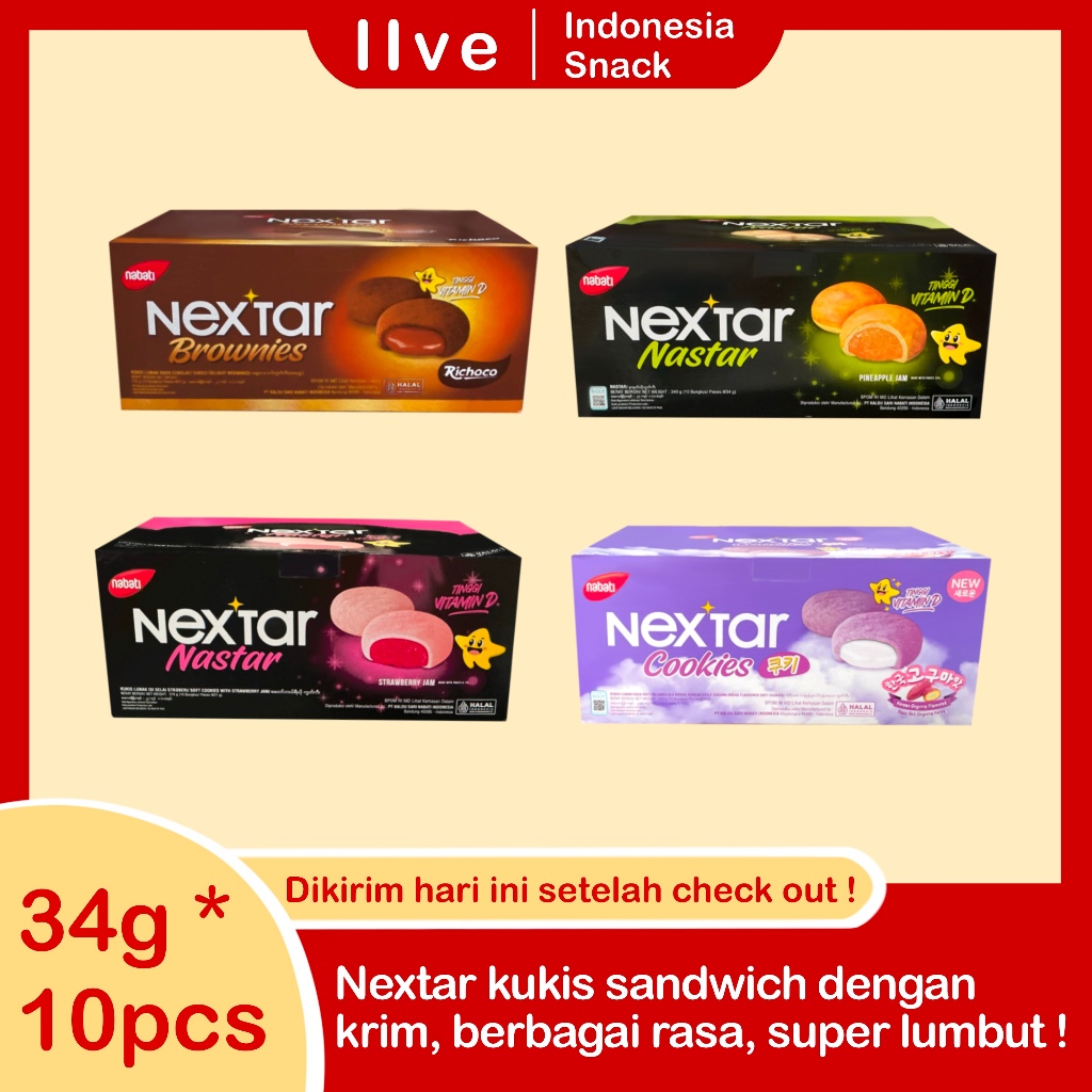 Jual NABATI NEXTAR Brownies 1 BOX ISI 10 PCS*34g | Shopee Indonesia