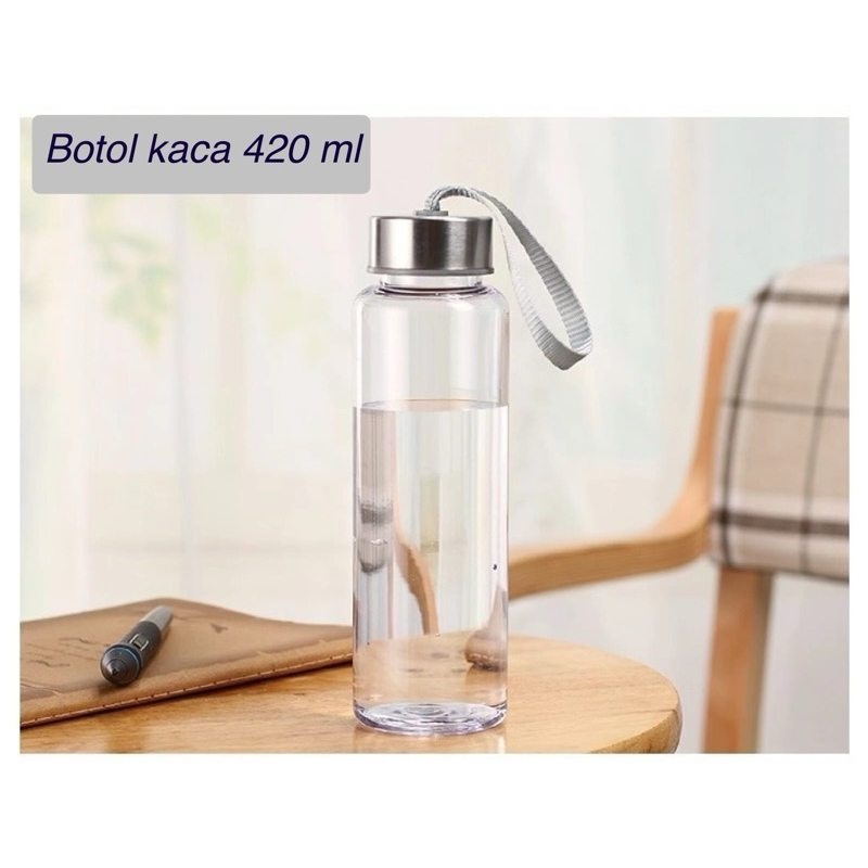 Jual Botol Minum Aesthetic Kaca Bening & botol minum plastik/paket ...