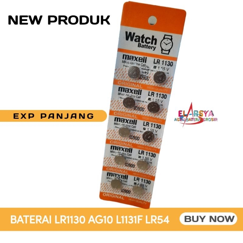 Jual Baterai maxell LR1130 AG10 perlembar isi 10 butir / Batre LR1130 L1131F AG10 | Shopee Indonesia