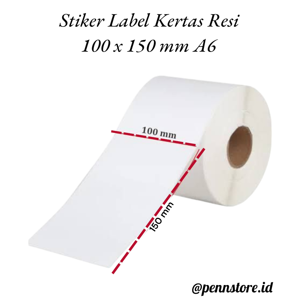 Jual (Roll) Stiker Thermal Paper 100 x 150 mm A6 - 500 pcs - Sticker Label kertas resi shipping ...