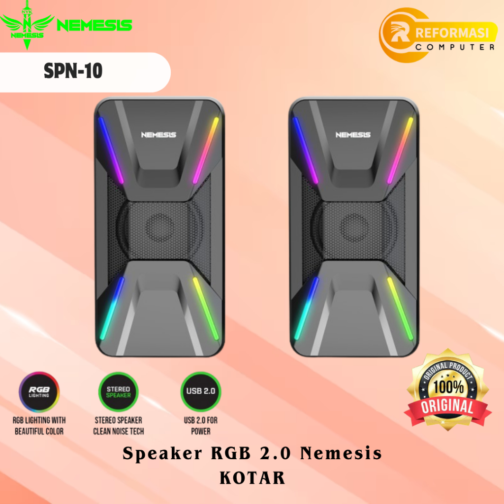Jual NYK NEMESIS SPN-10 Speaker RGB 2.0 Nemesis KOTAR | Shopee Indonesia