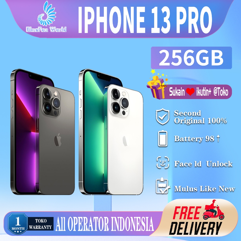 Jual iPhone 13Pro 256GB Second/Bekas Original100% 6.1"OLED-Ori Fullset Mulus LikeNew Hp 3utools ...