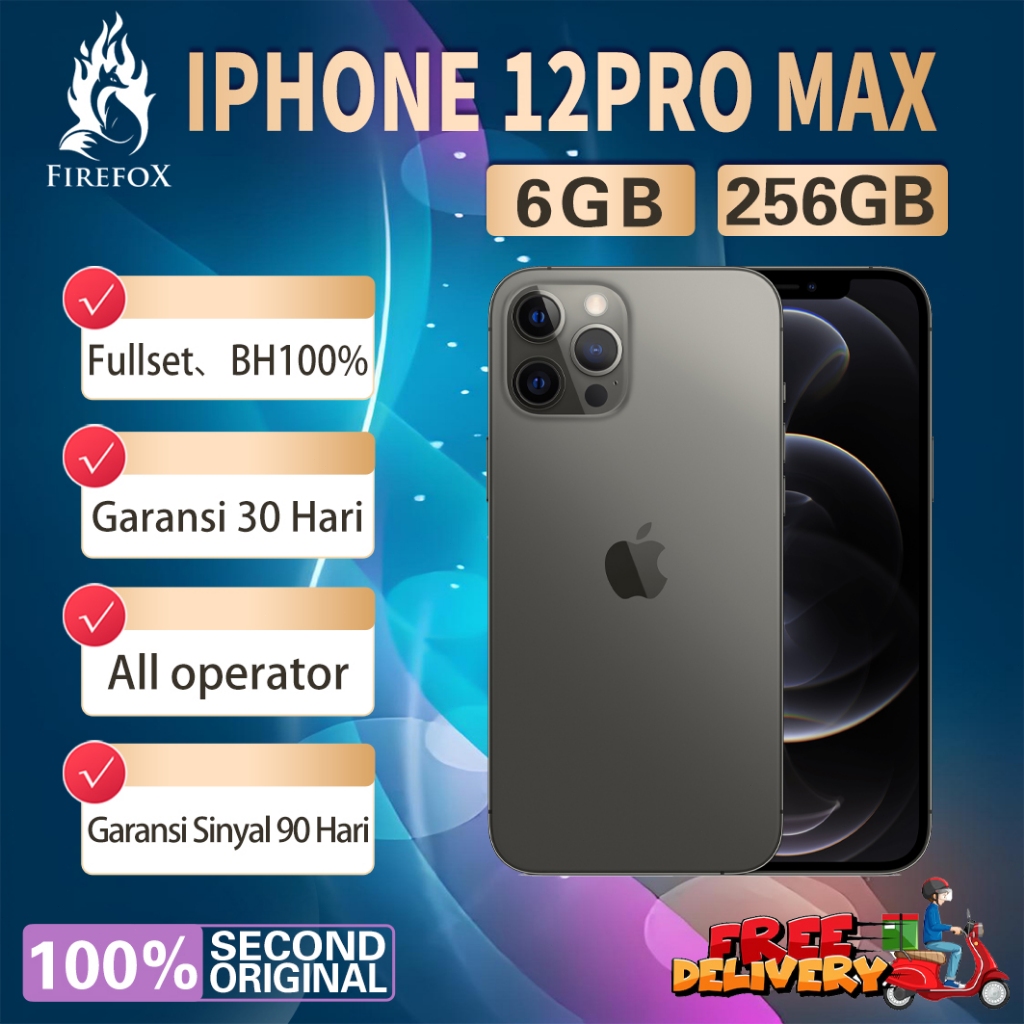 Jual iPhone 12Pro Max 256GB Second/Bekas Original100% 5G INTER 6.7"OLED-Ori Fullset Mulus Like ...