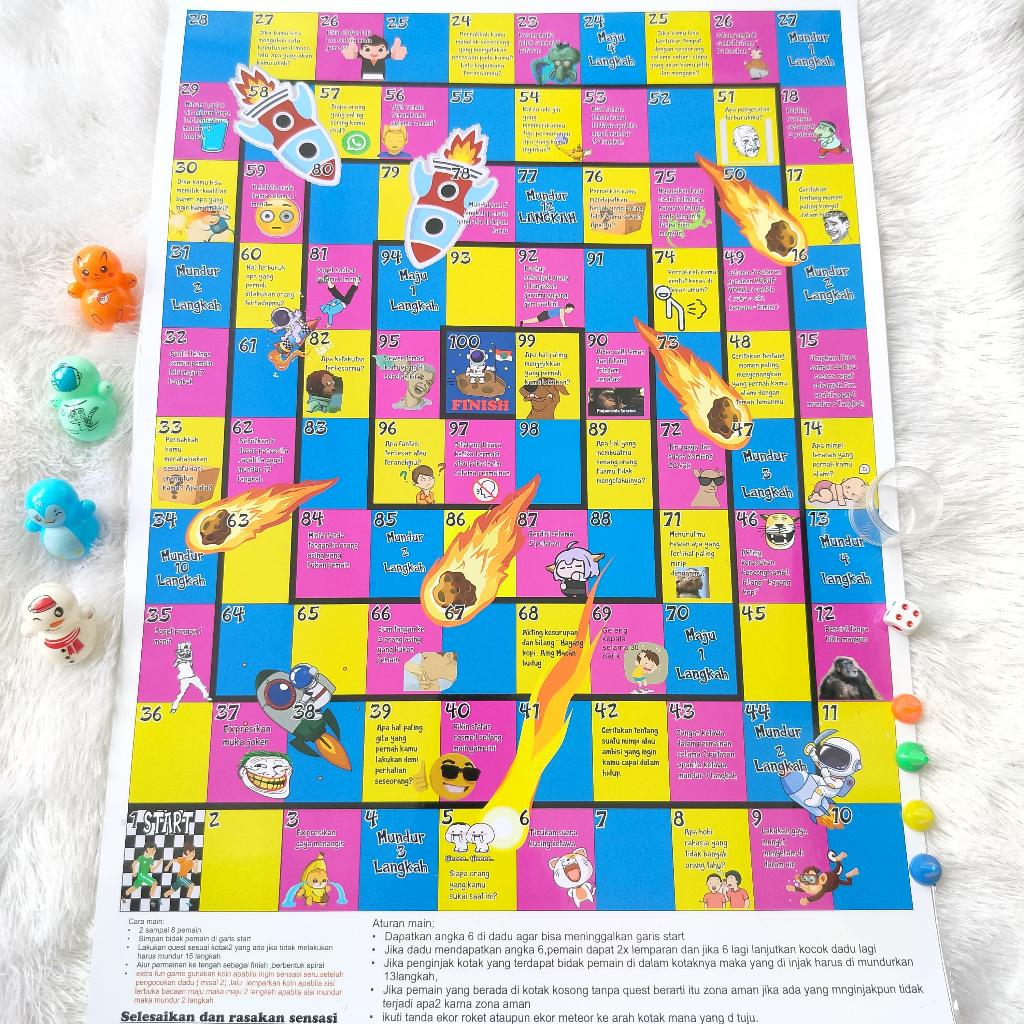 Jual Papan Permainan Ular Tangga Besar Berukuran Jumbo Mirip Kartu ...