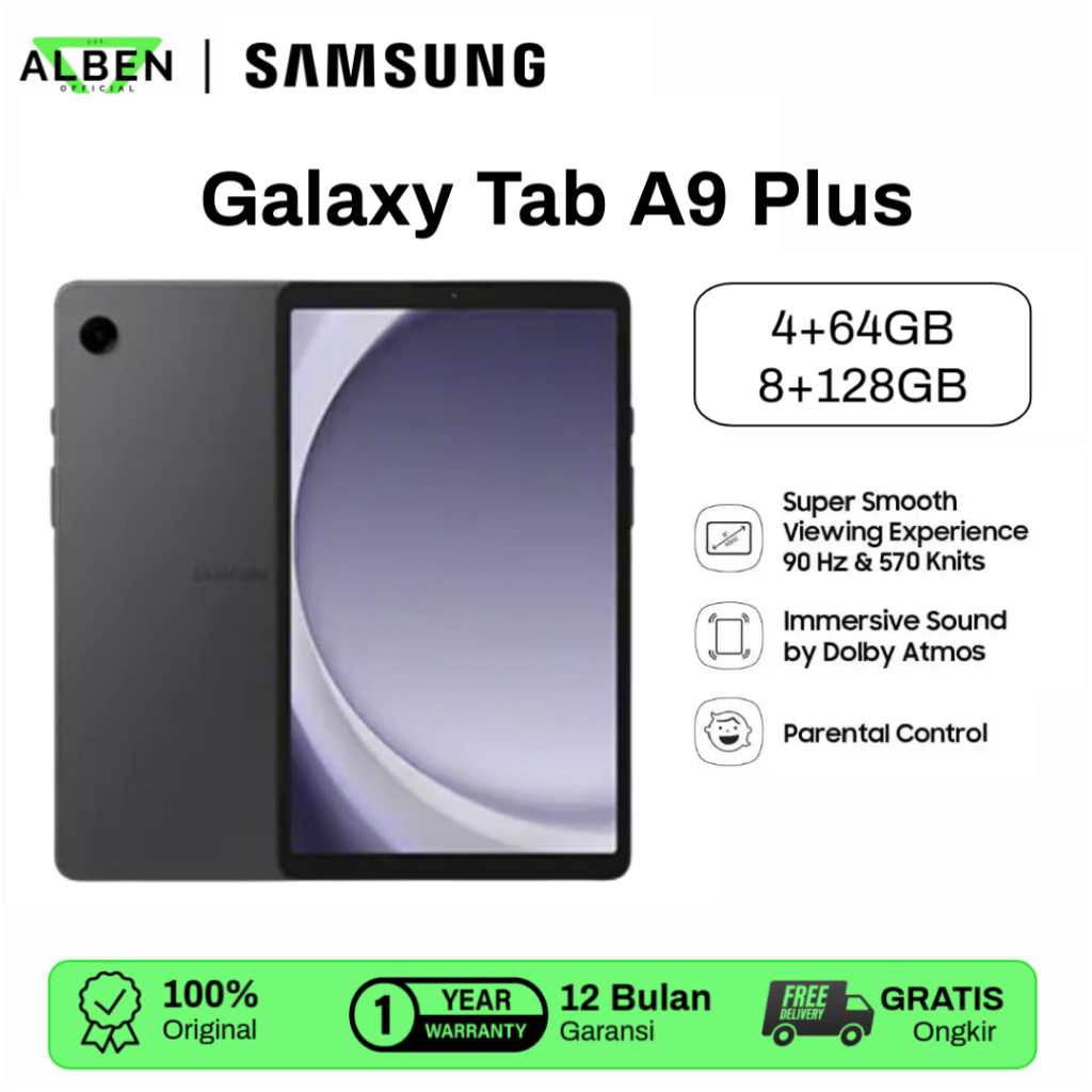 Jual Samsung Galaxy Tab A9 Plus Wifi + Cell [4GB+64GB] [8GB+128GB] Garansi Resmi | Shopee Indonesia