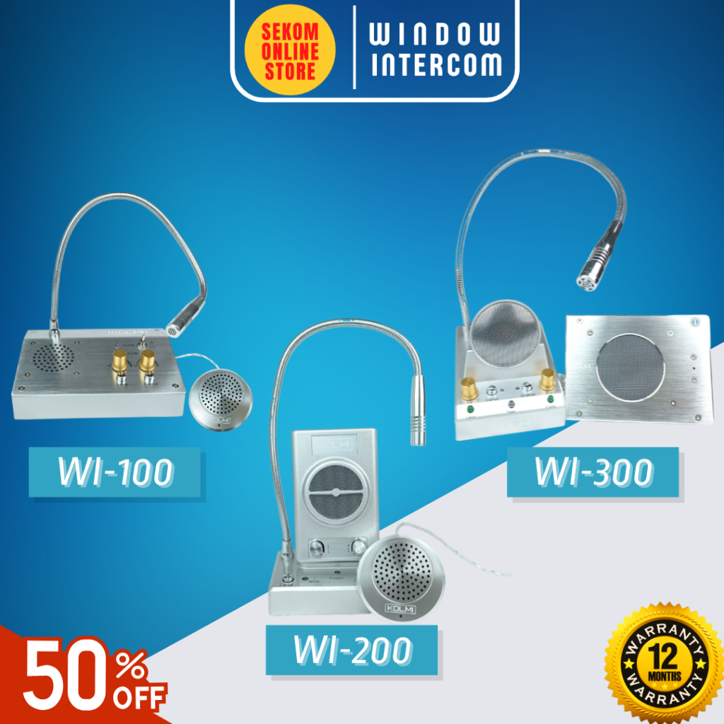 Jual KOLMI Dual Way Window Counter Intercom - Mic Loket 2 Arah | Shopee ...