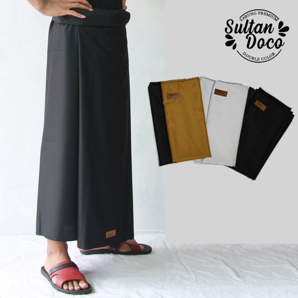 Jual Sarung Hitam Polos - Bahan Katun Tebal Premium - Sultan Doco ...