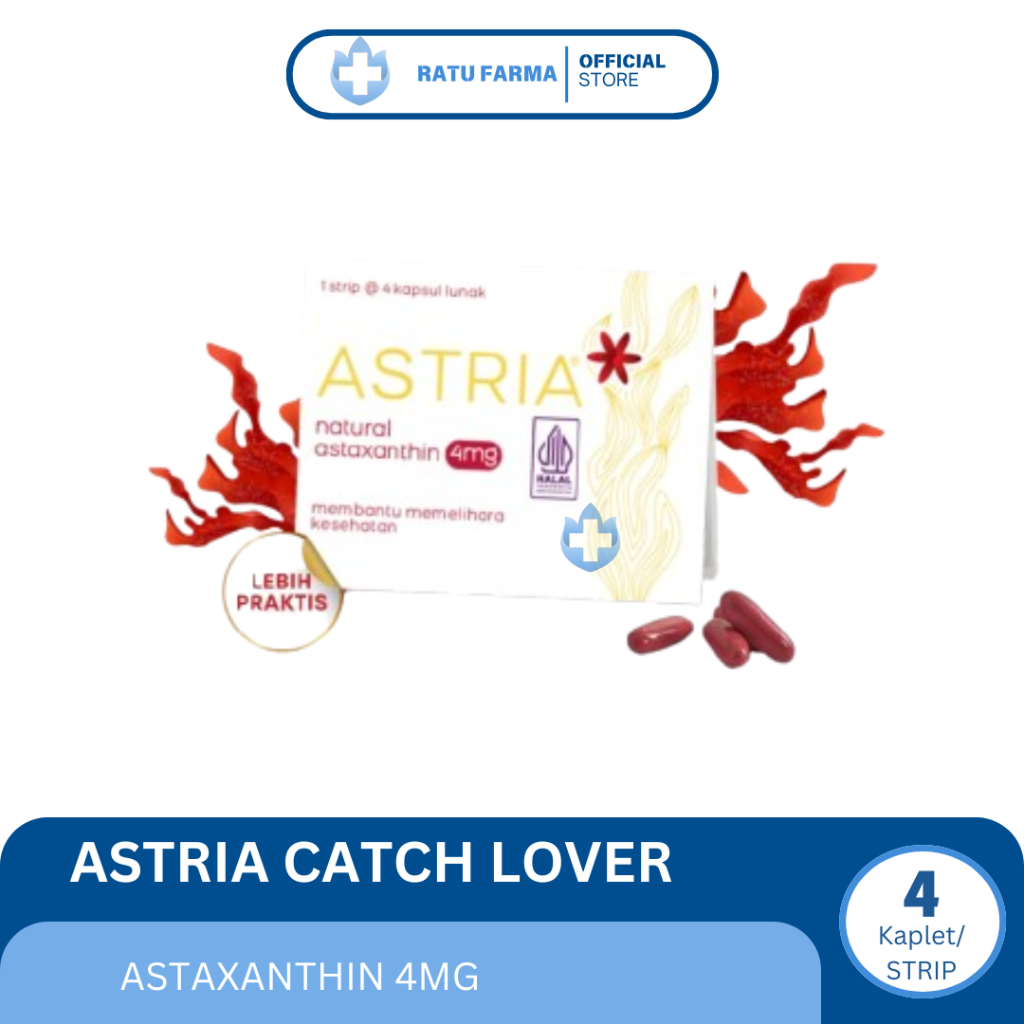 Jual Astria Catch Cover 1 strip 4kapsul | ASTAXANTHIN 4MG | Shopee ...