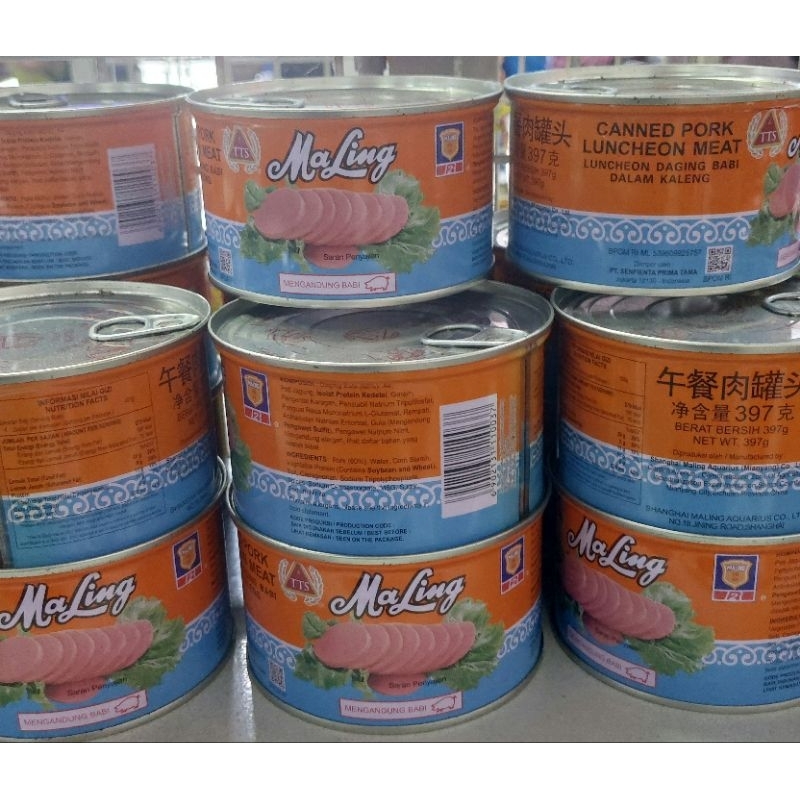 Jual Ma Ling Luncheon Pork TTS Canned Daging Ham Babi Non Halal 397 Gr ...