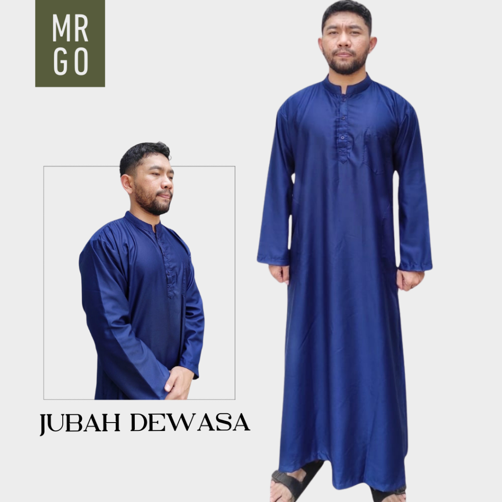 Jual Gamis Jubah Pria Toyobo DEWASA & ANAK Premium Adem Thobe Biru Tua ...