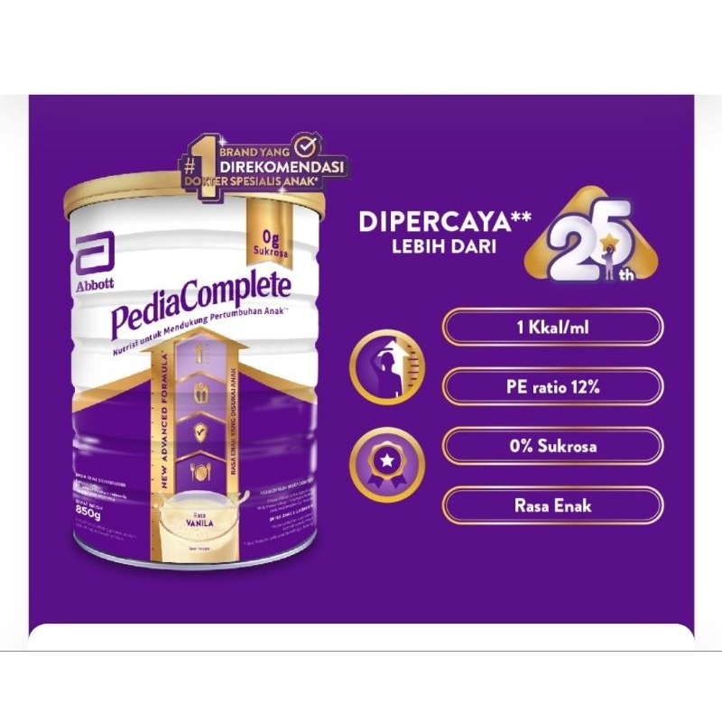 Jual PEDIACOMPLETE Vanila 380g | Shopee Indonesia