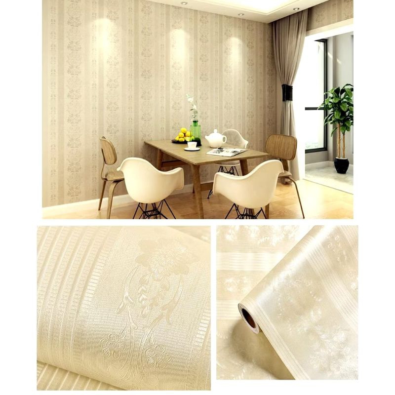 Jual Wallpaper Dinding Motif Emboss Bunga Kuning Wallpaper Dinding ...