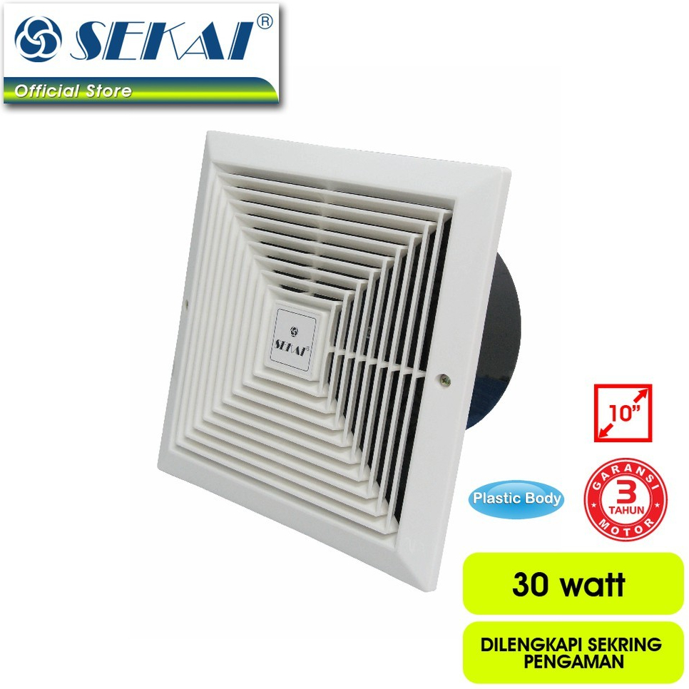 Jual Sekai MVF1091 Kipas Angin Hexos Fan / Exhaust Fan Plafon - 10 inch (25 cm) - FREE ONGKIR ...