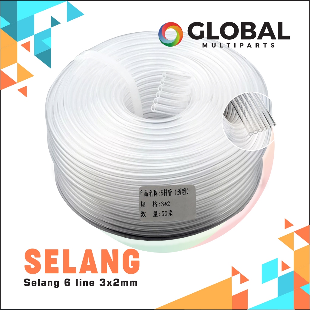 Jual Selang 6 Jalur 3 x 2 mm / Inktube 6 line 3/2 mm / Selang indoor 6 ...