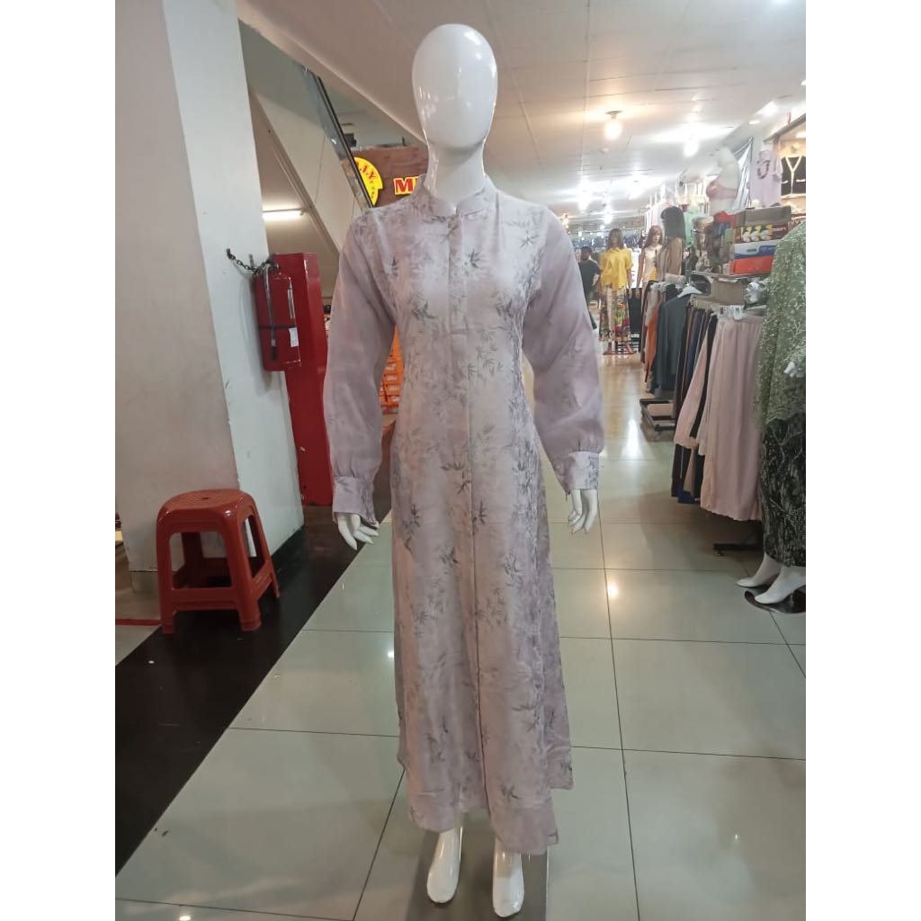 Jual Gamis Premium Kerah Shanghai Aesthetic Nude | Shopee Indonesia