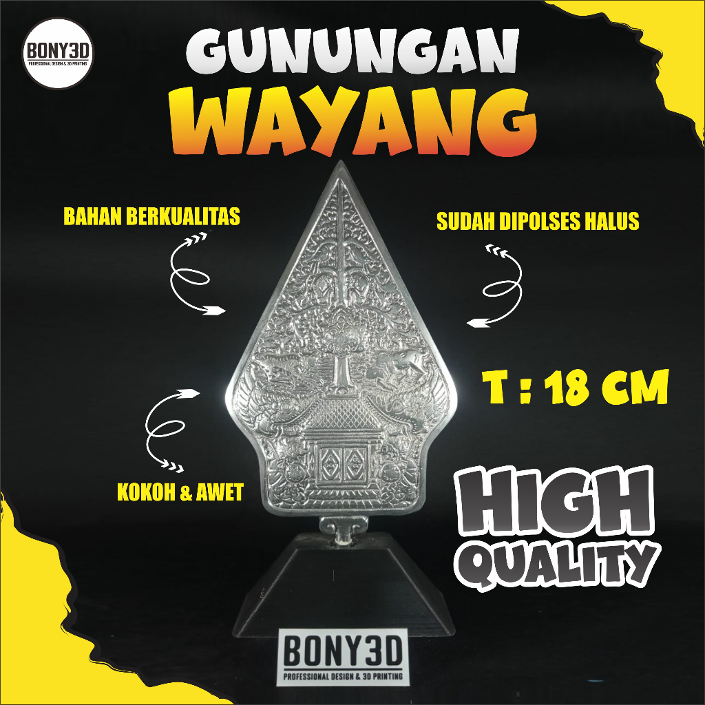 Jual Gunungan Wayang 18cm | Alumunium Gunungan | Souvenir Wayang ...