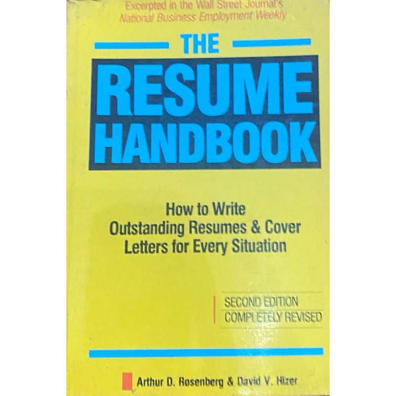 Jual Arthur D.Roseberg & David. V Hizer: The Resume Handbook (How To ...