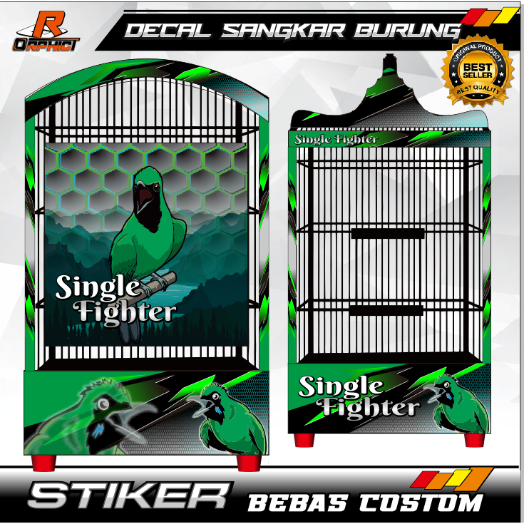 Jual STICKER CUSTOM DECAL SANGKAR BURUNG / KANDANG KOTAK | STIKER MOTIF ...