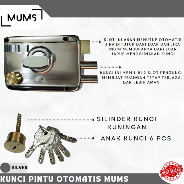 Jual Kunci pintu otomatis / Kunci pintu besi otomatis / Kunci pintu ...