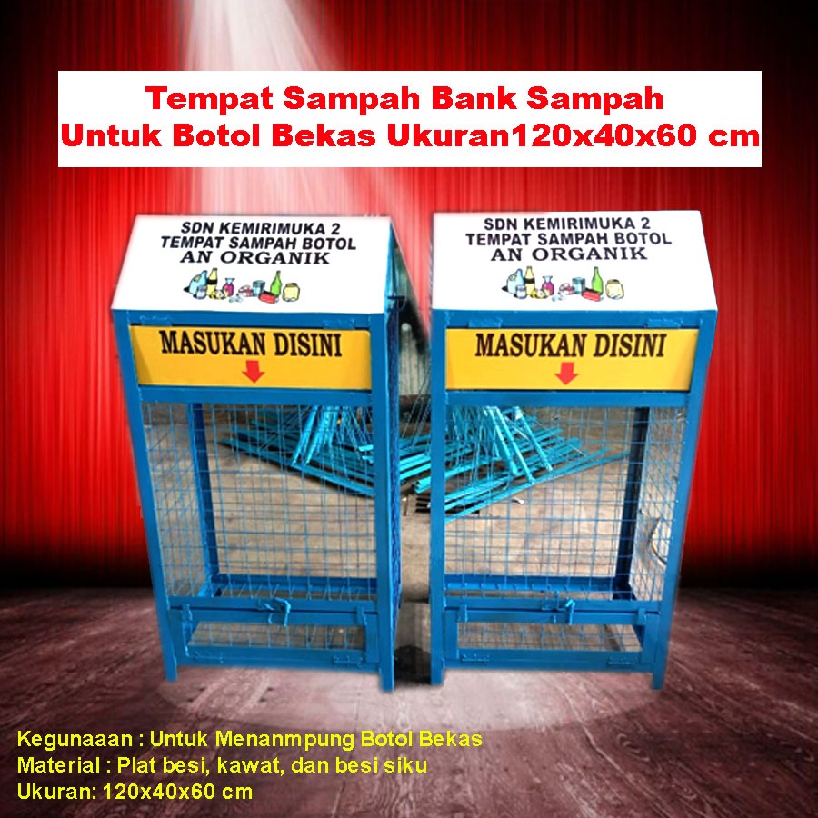 Jual Tempat Sampah Bank Sampah Botol Untuk Botol Bekas Ukuran120x40x60 ...