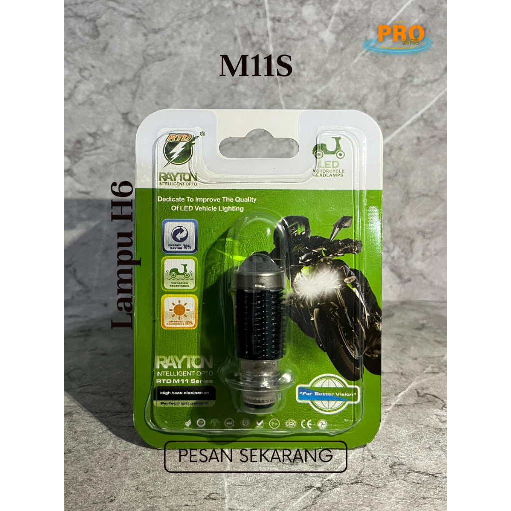 Jual Lampu RTD Rayton H6 M11S Lampu LED Utama / Lampu Depan LED Motor 15 Watt AC/DC | Shopee ...